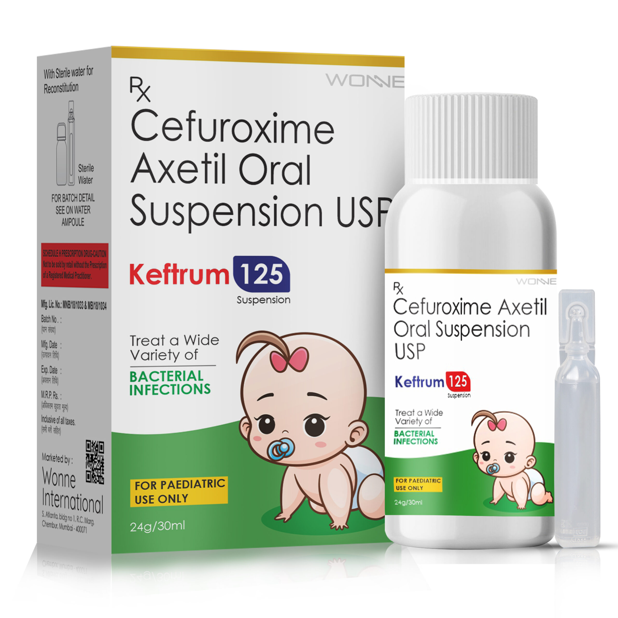 Cefuroxime Axetil 125mg Suspension - Keftrum 125 Suspension - 5ML