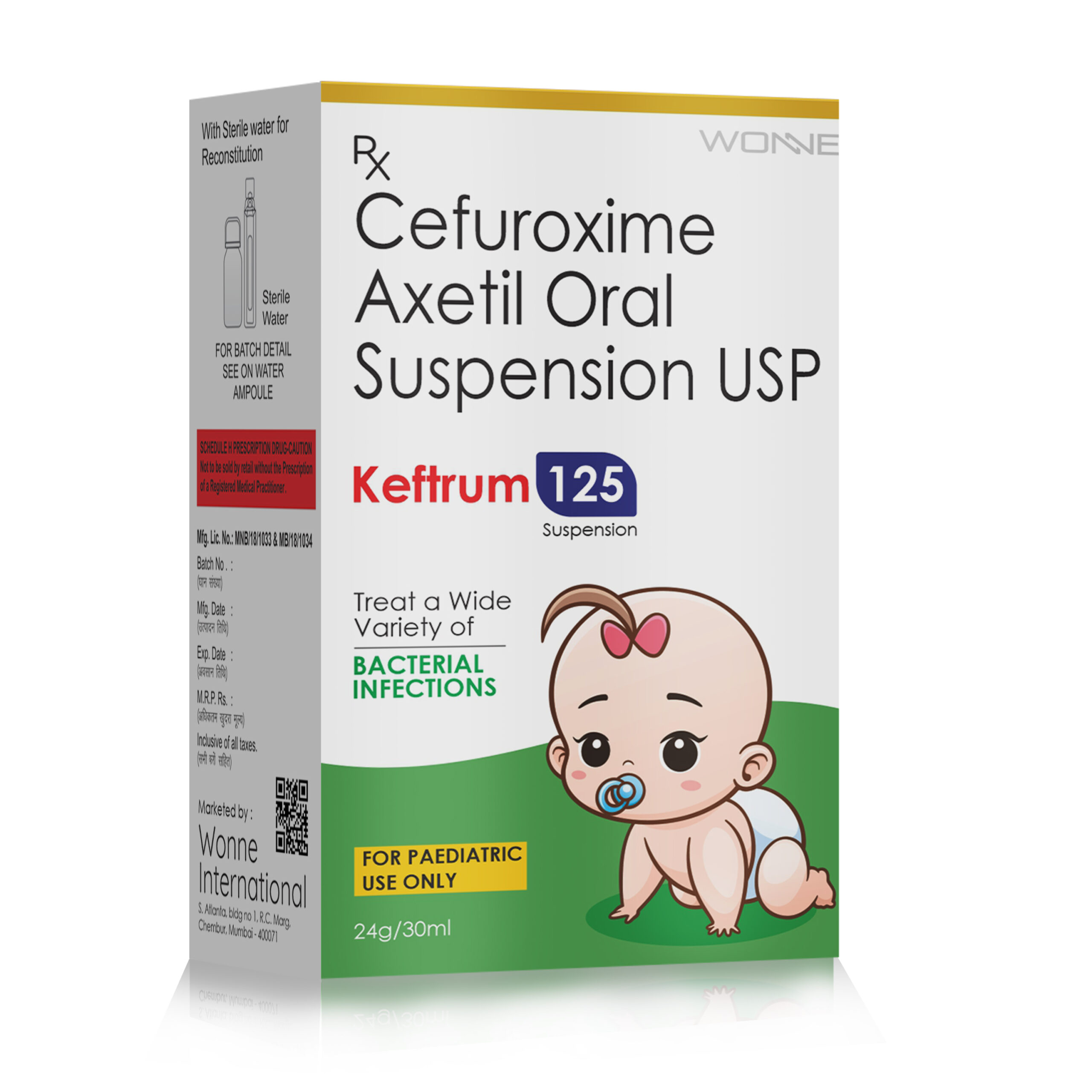 Cefuroxime Axetil 125mg Suspension - Keftrum 125 Suspension - 5ML