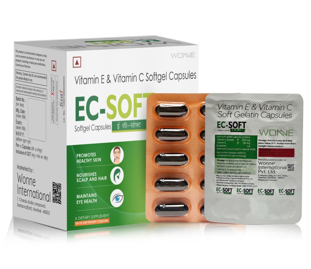 Vitamin E & Vitamin C SoftGel Capsules - EC SOFT Capsules