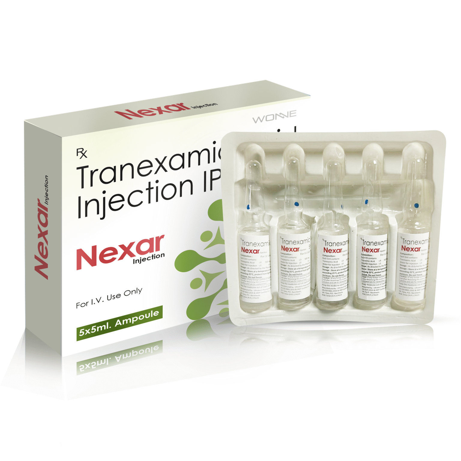 Tranexamic Acid Injection IP 500MG - Nexar Injection - 5ML