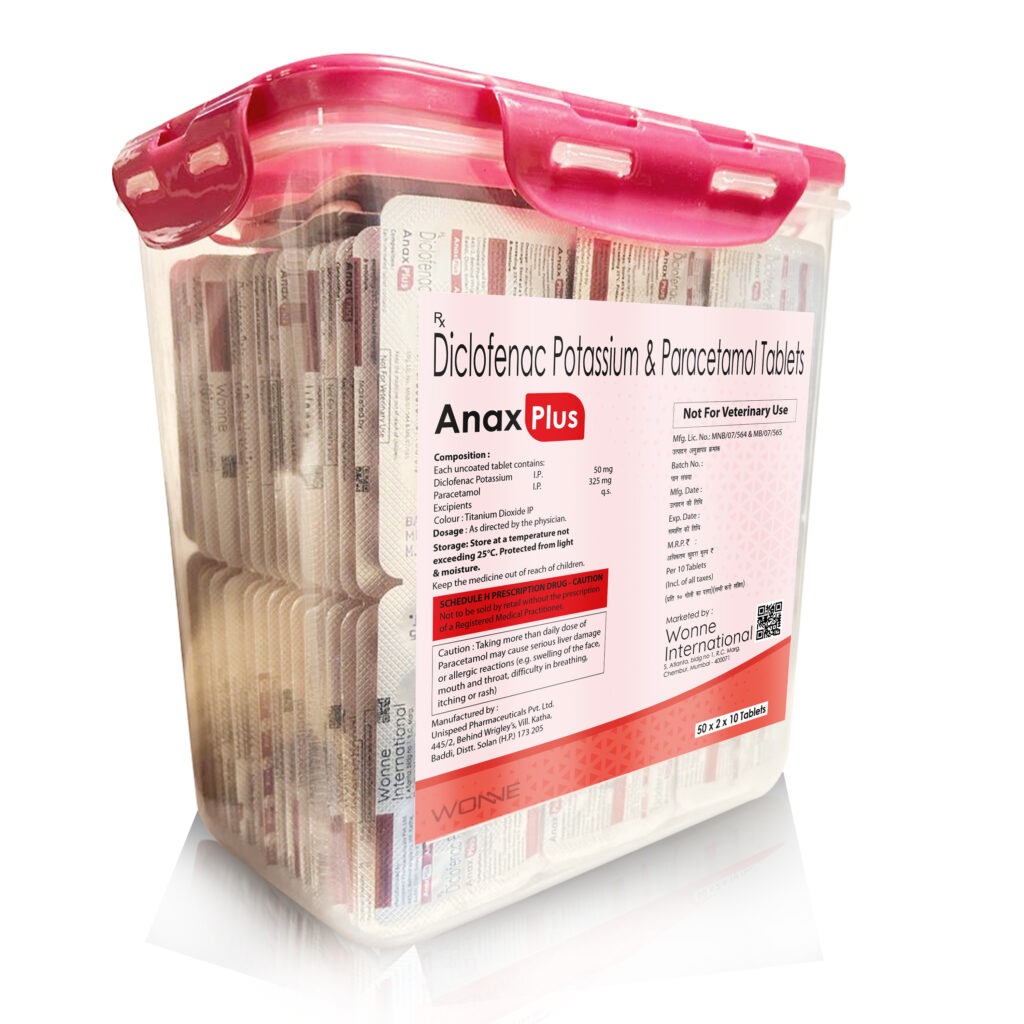 Diclofenac Potassium & Paracetamol Tablets - Anax Plus Tablets