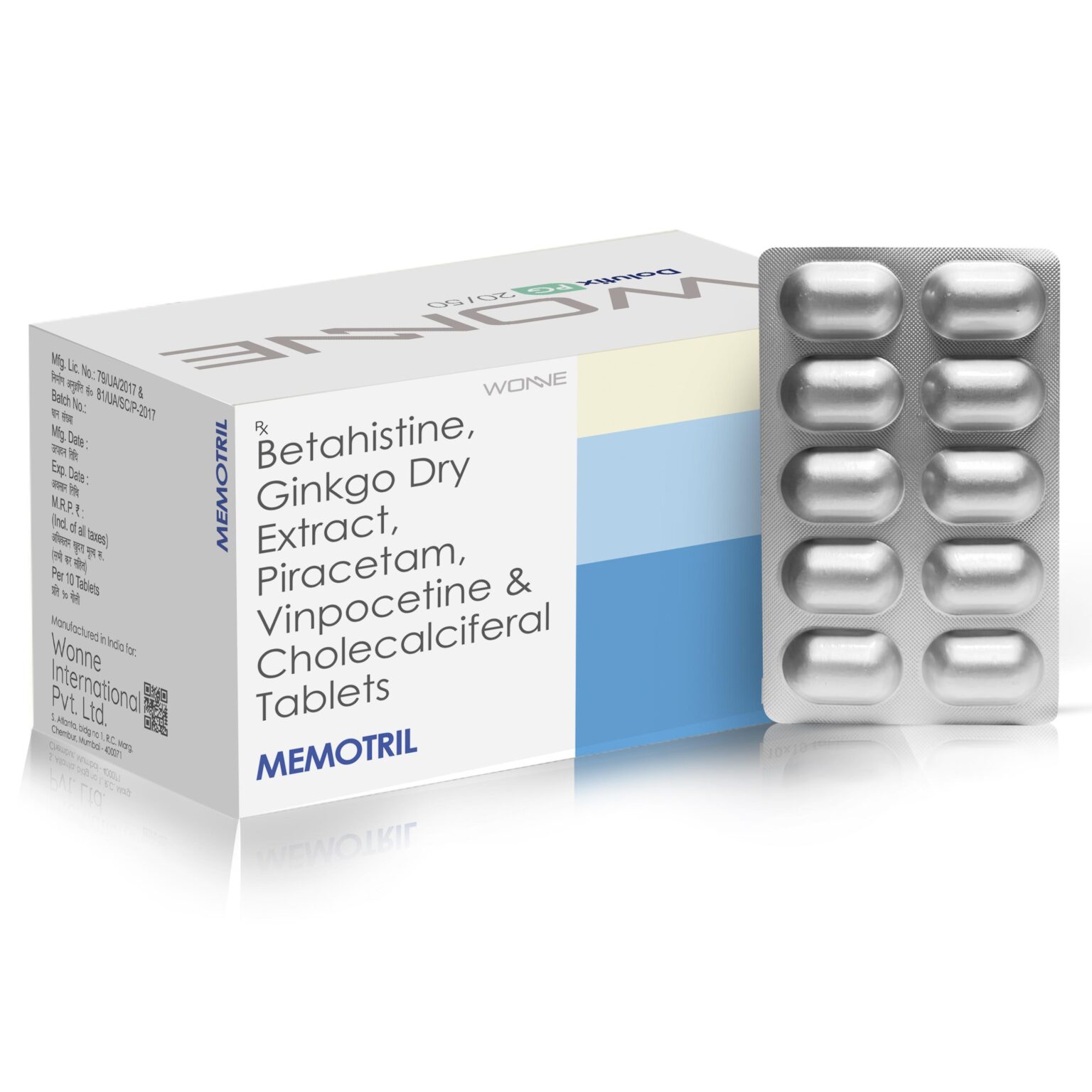 Betahistine Ginkgo Dry Extract Piracetam Vinpocetine & Cholecalciferol ...