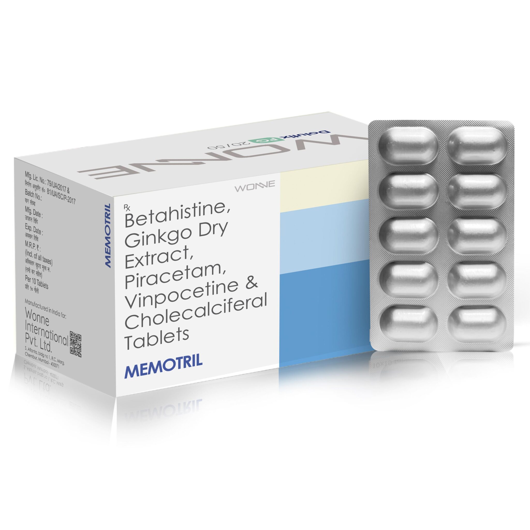 Betahistine Ginkgo Dry Extract Piracetam Vinpocetine & Cholecalciferol ...