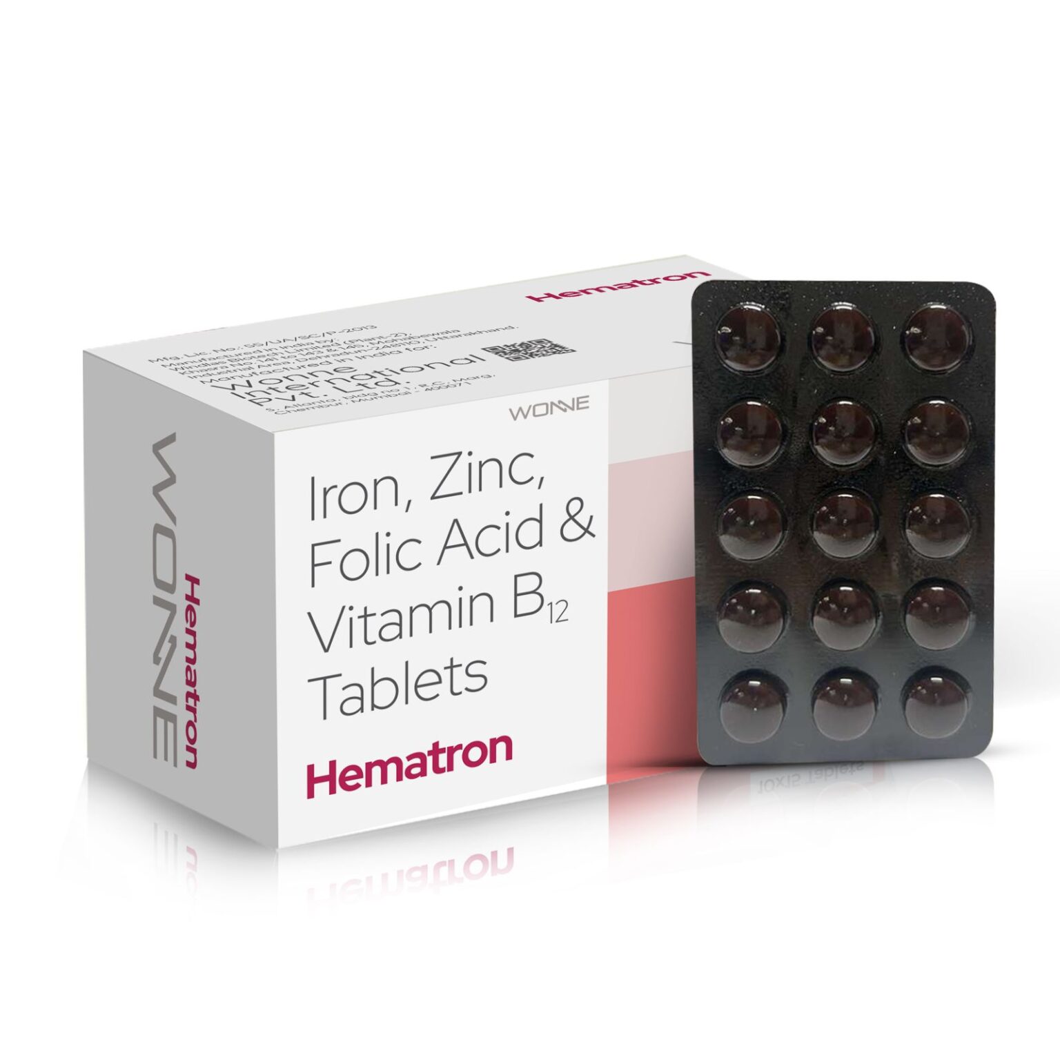 Iron Zinc Folic Acid & Vitamin B12 Tablets - HEMATRON Tablets